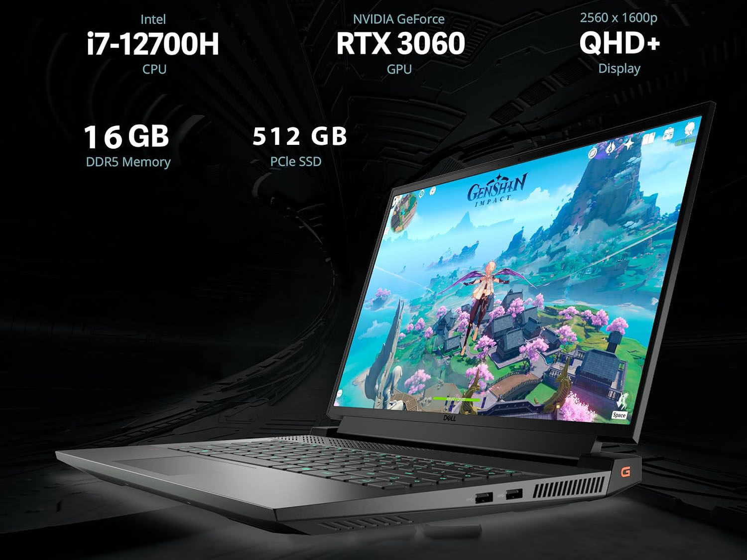 Dell G16 7620 Core i7-12700H Ram 16GB SSD 1000GB RTX 3060 6G